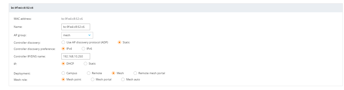 AP mesh configuration – ArubaSE.Club